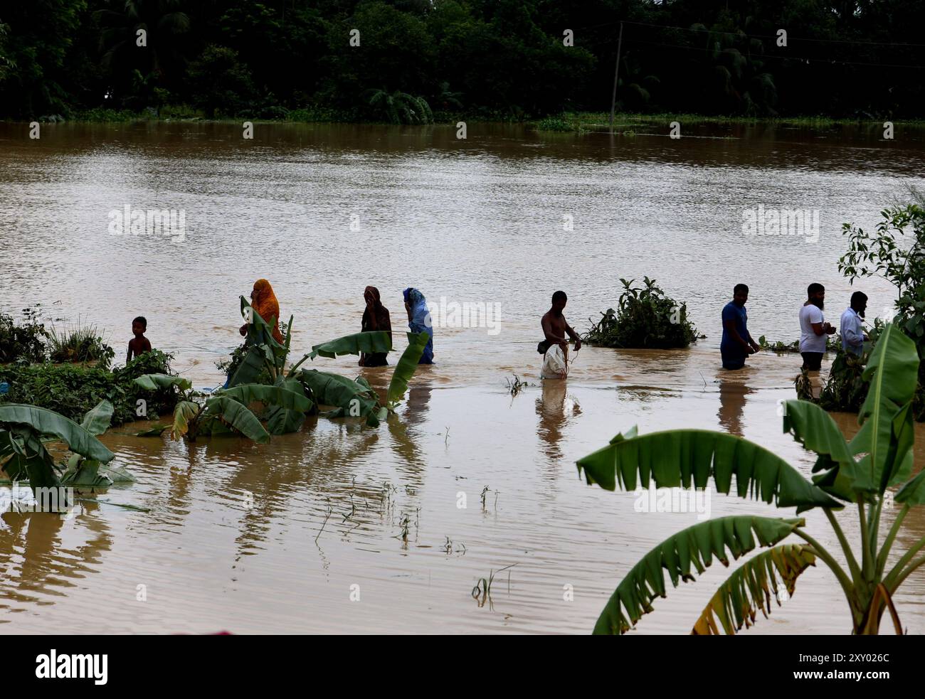 Feni, Feni, Bangladesh. 26th Aug, 2024. Roads are still under water in ...