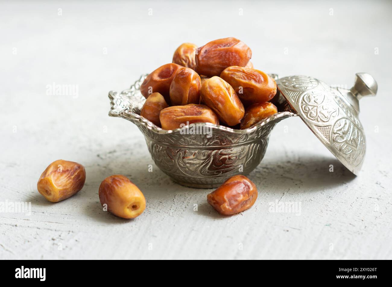 Ramadan palm fruit dates in silver bowl symbolize sacred month for ...