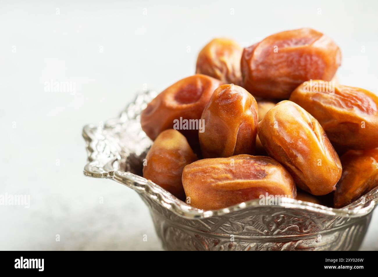 Ramadan palm fruit dates in silver bowl symbolize sacred month for ...