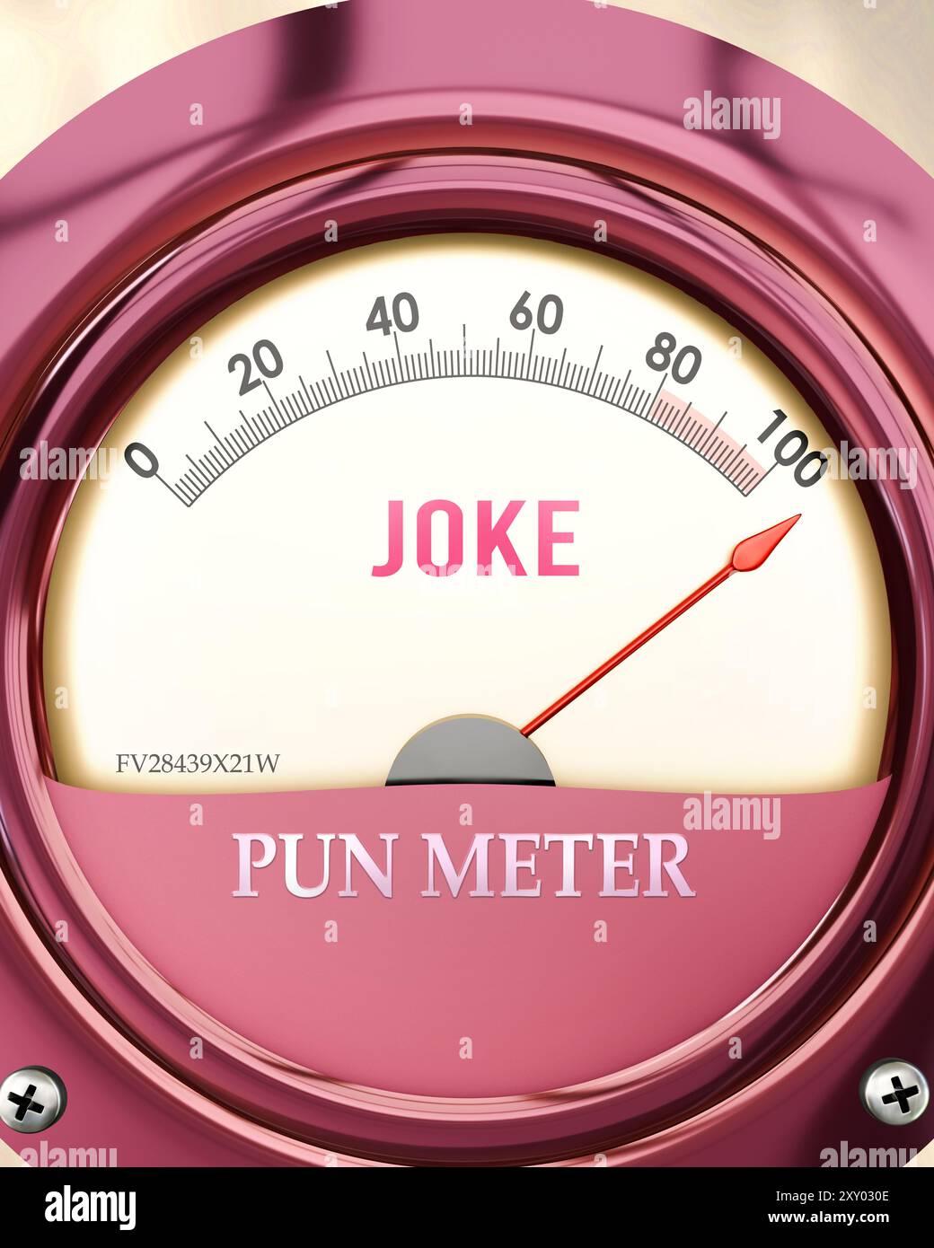 Joke and Pun Meter that is hitting a full scale, showing a very high ...