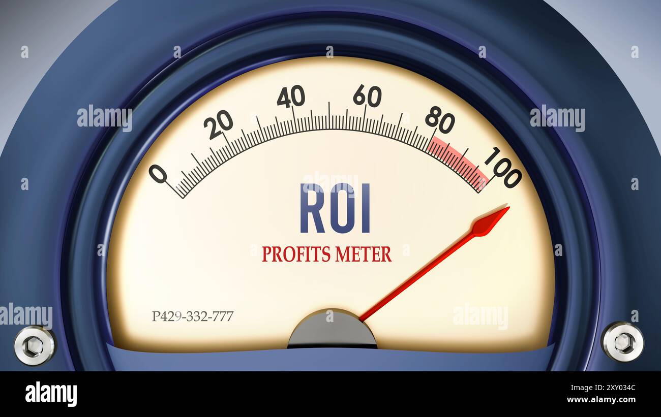 Roi and Profits Meter that is hitting a full scale, showing a very high ...