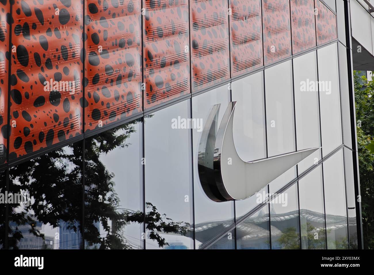 SHANGHAI, CHINA - AUGUST 27, 2024 - A Nike flagship store in Shanghai ...