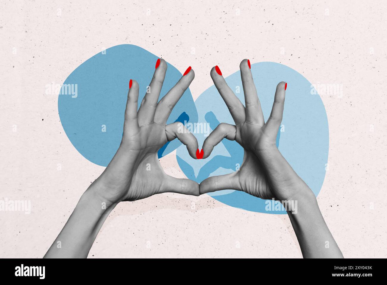 Composite trend artwork sketch image collage of poster two huge hand ...