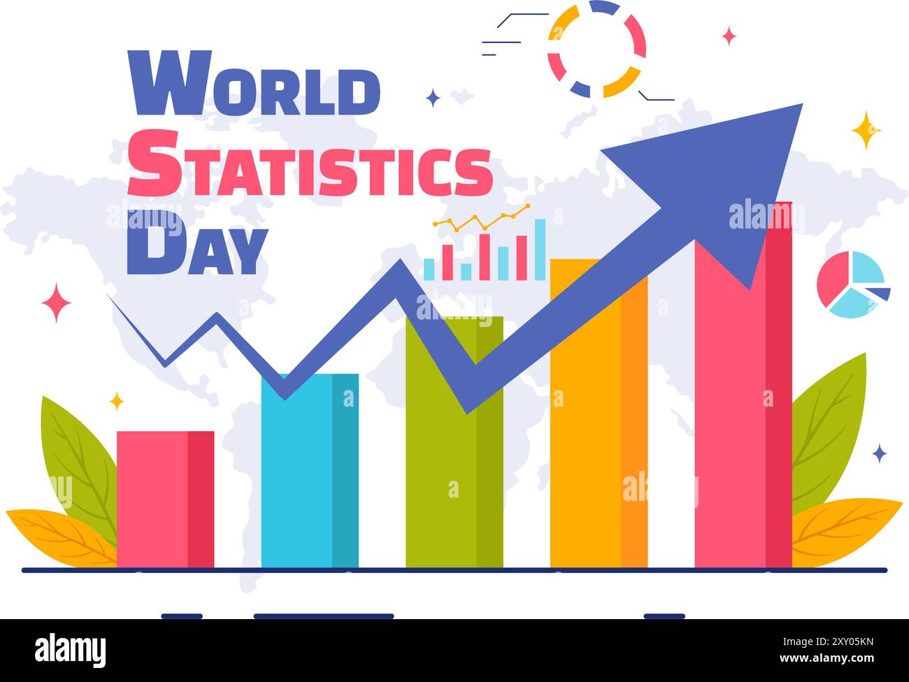 National Statistics Day Vector Illustration Featuring Data Calculation ...