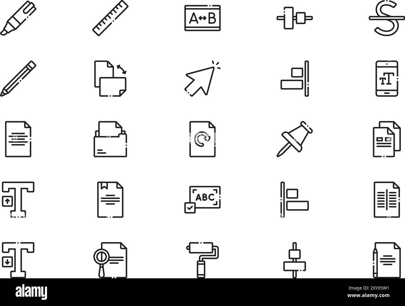 Text edition icons collection is a vector illustration with editable stroke Stock Vector Image ...