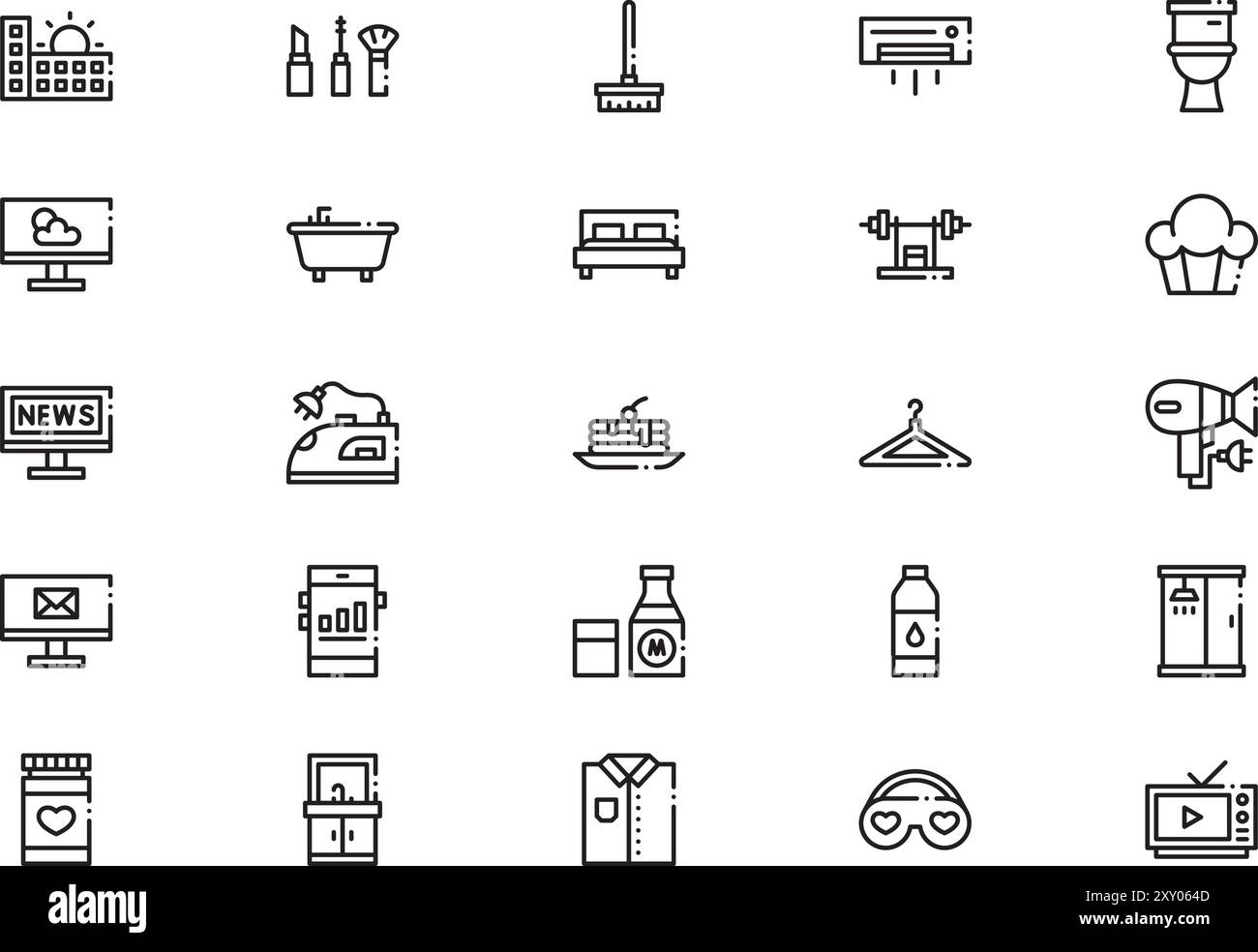 Morning routine icons collection is a vector illustration with editable ...