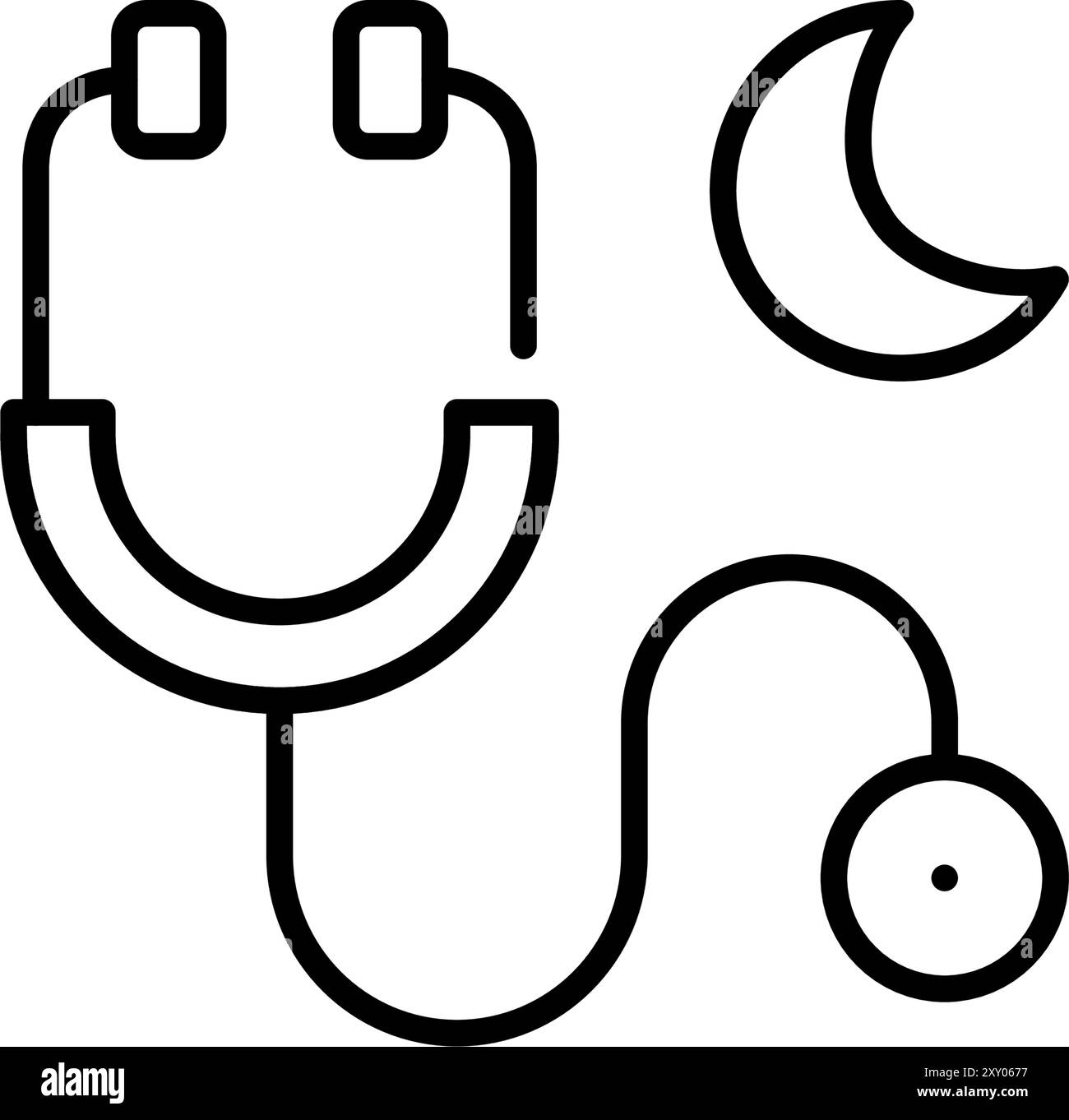 Stethoscope and moon. After hours healthcare, overnight medical ...