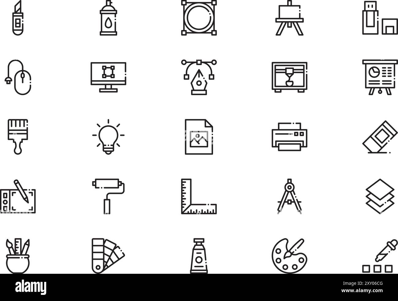 Graphic design icons collection is a vector illustration with editable ...