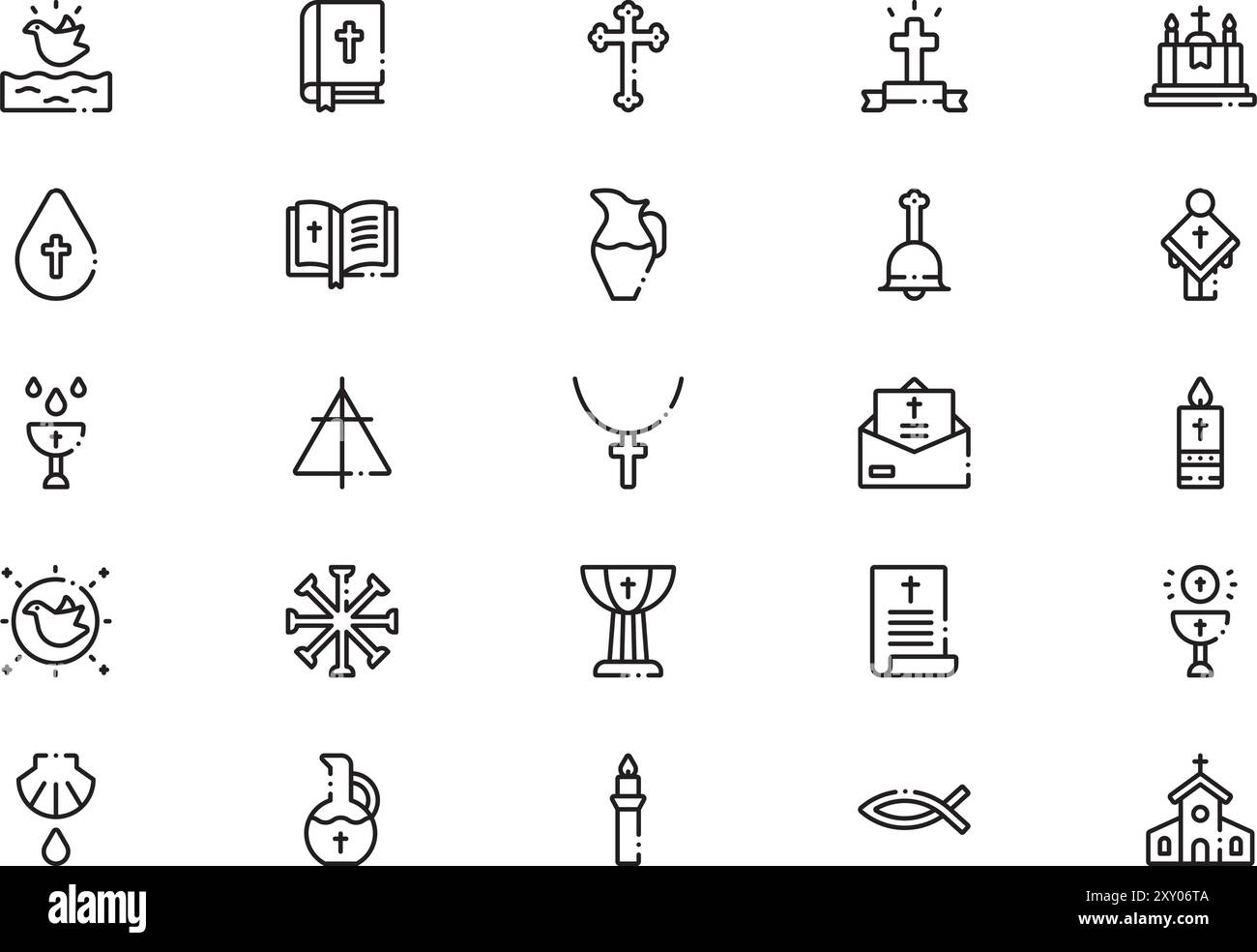 Baptism icons collection is a vector illustration with editable stroke ...