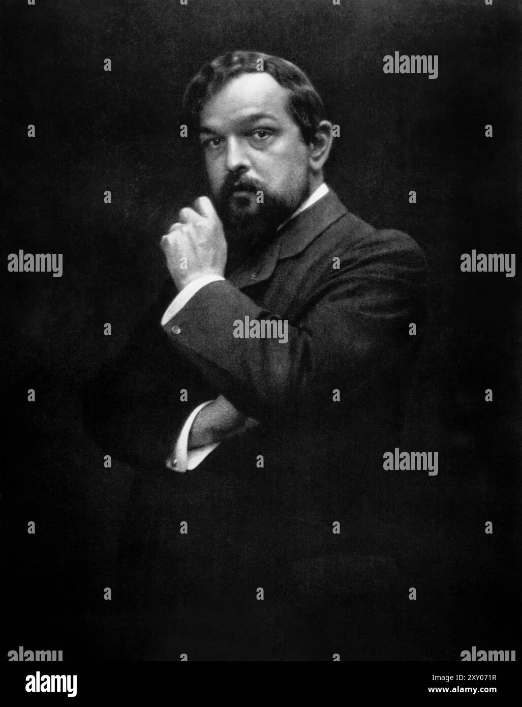 Portrait of composer Claude A. Debussy. Date June 1908. Photographed by ...