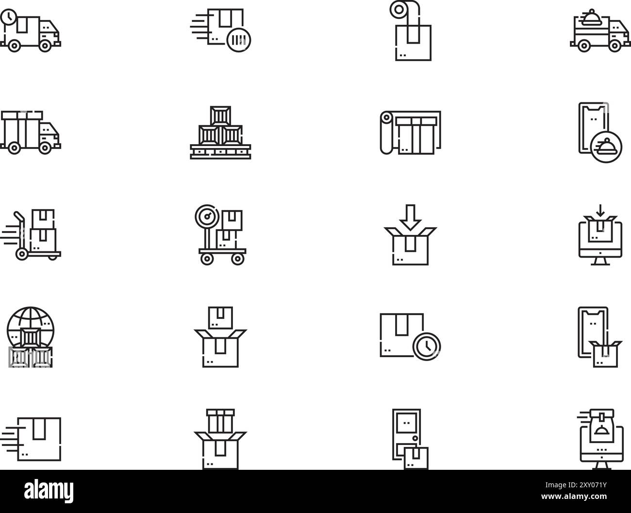 Delivery icons collection is a vector illustration with editable stroke ...