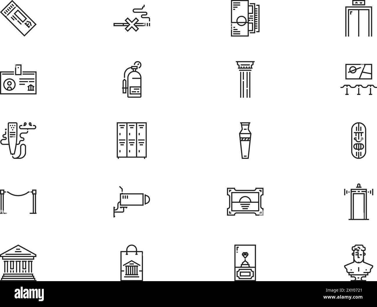 Museum icons collection is a vector illustration with editable stroke ...
