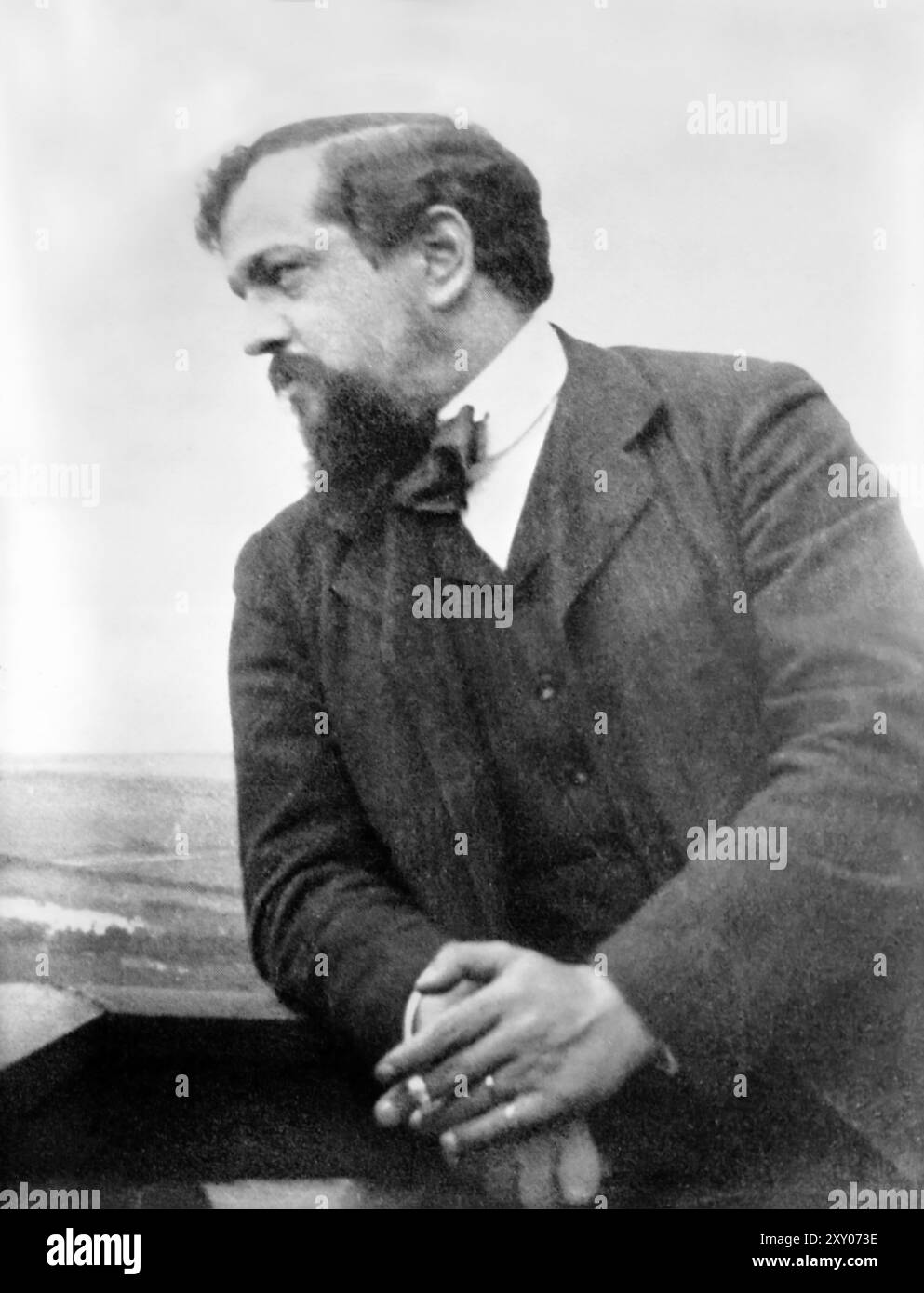 Portrait of composer Claude A. Debussy. Year 1937. Photographed by ...