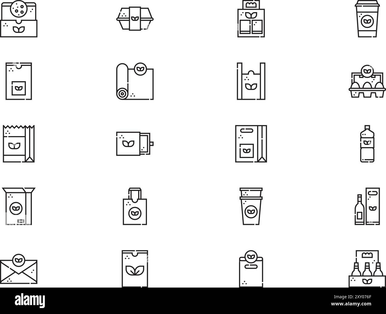 Eco packaging icons collection is a vector illustration with editable ...