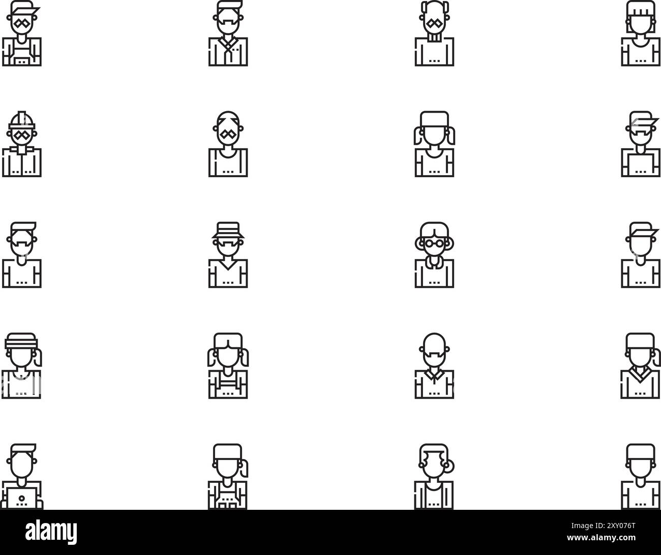 People icons collection is a vector illustration with editable stroke ...