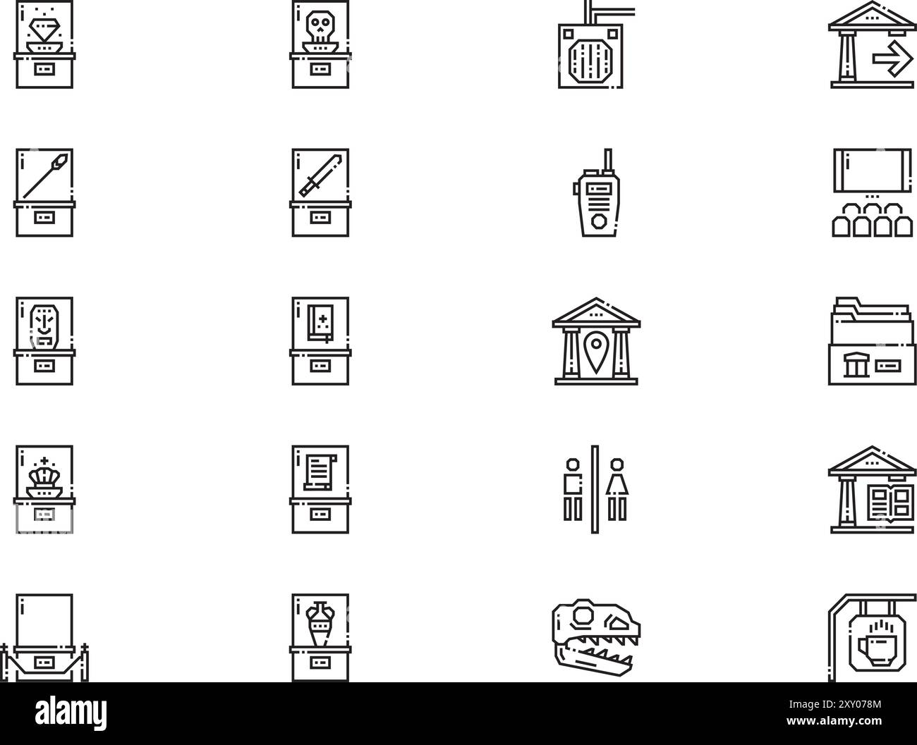 Museum icon pack collection is a vector illustration with editable ...