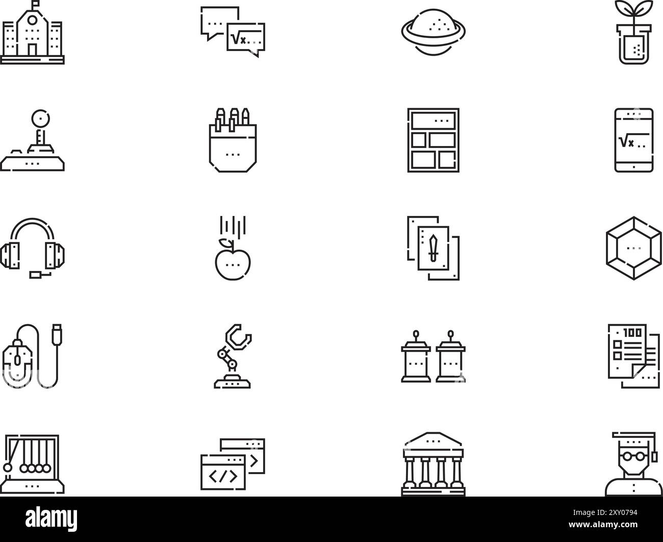 Nerd icons collection is a vector illustration with editable stroke ...