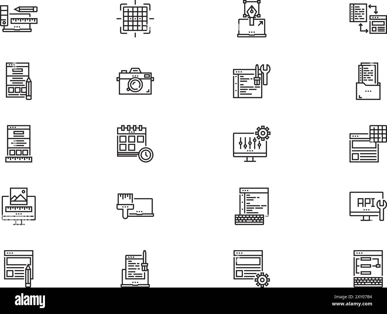 Web design icons collection is a vector illustration with editable ...