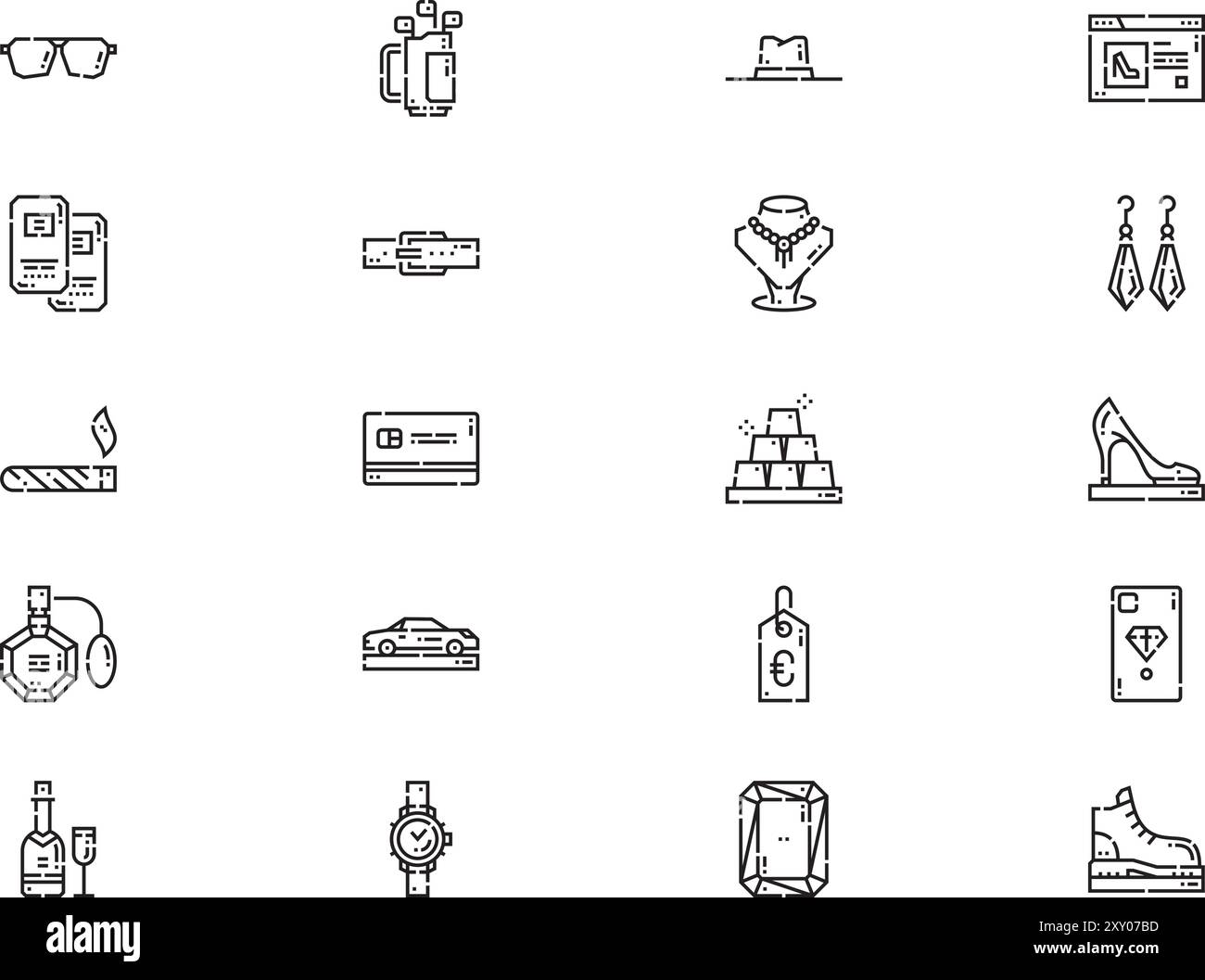 Luxury shop icons collection is a vector illustration with editable ...