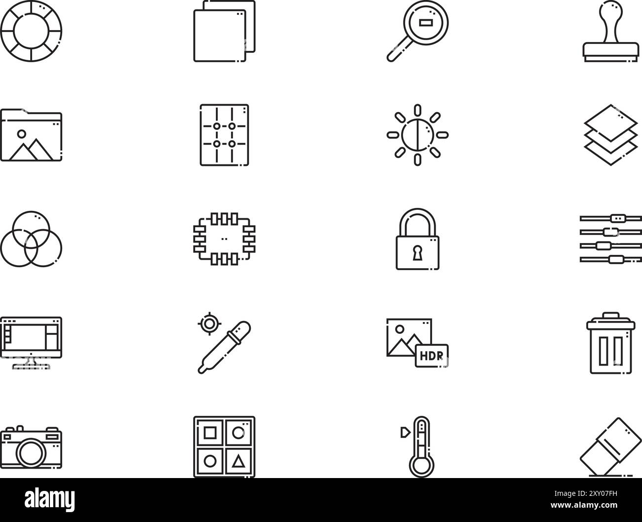 Photo edition icons collection is a vector illustration with editable ...
