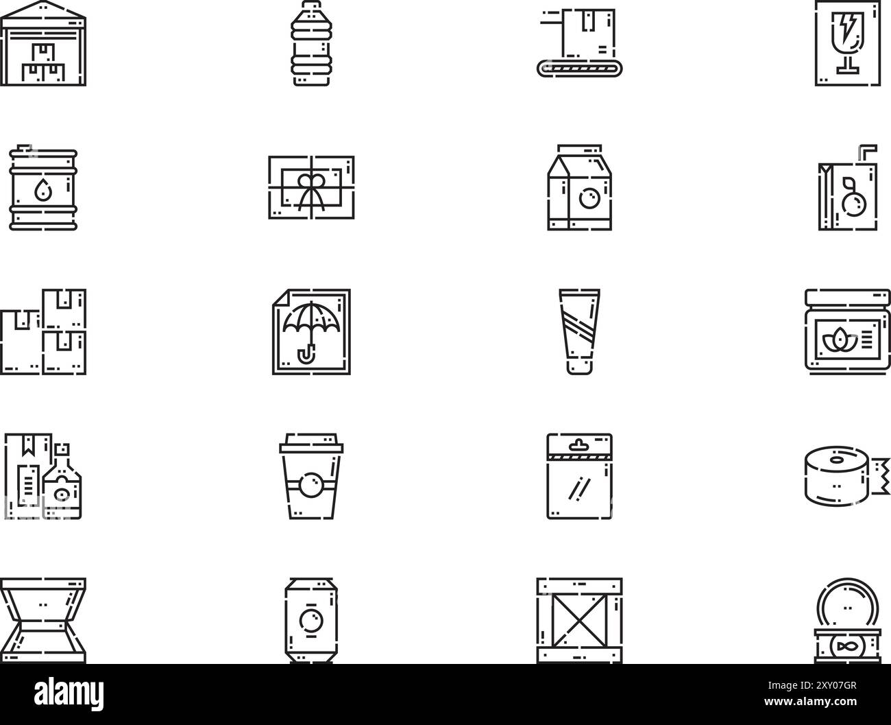 Packaging icons collection is a vector illustration with editable ...