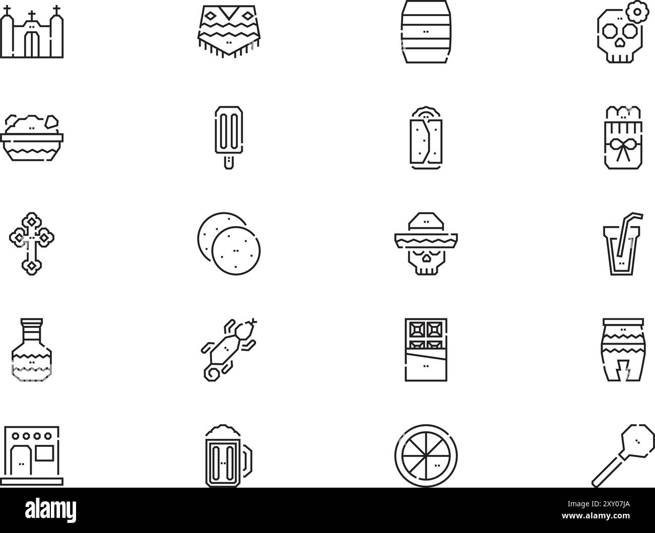 Mexico icons collection is a vector illustration with editable stroke ...