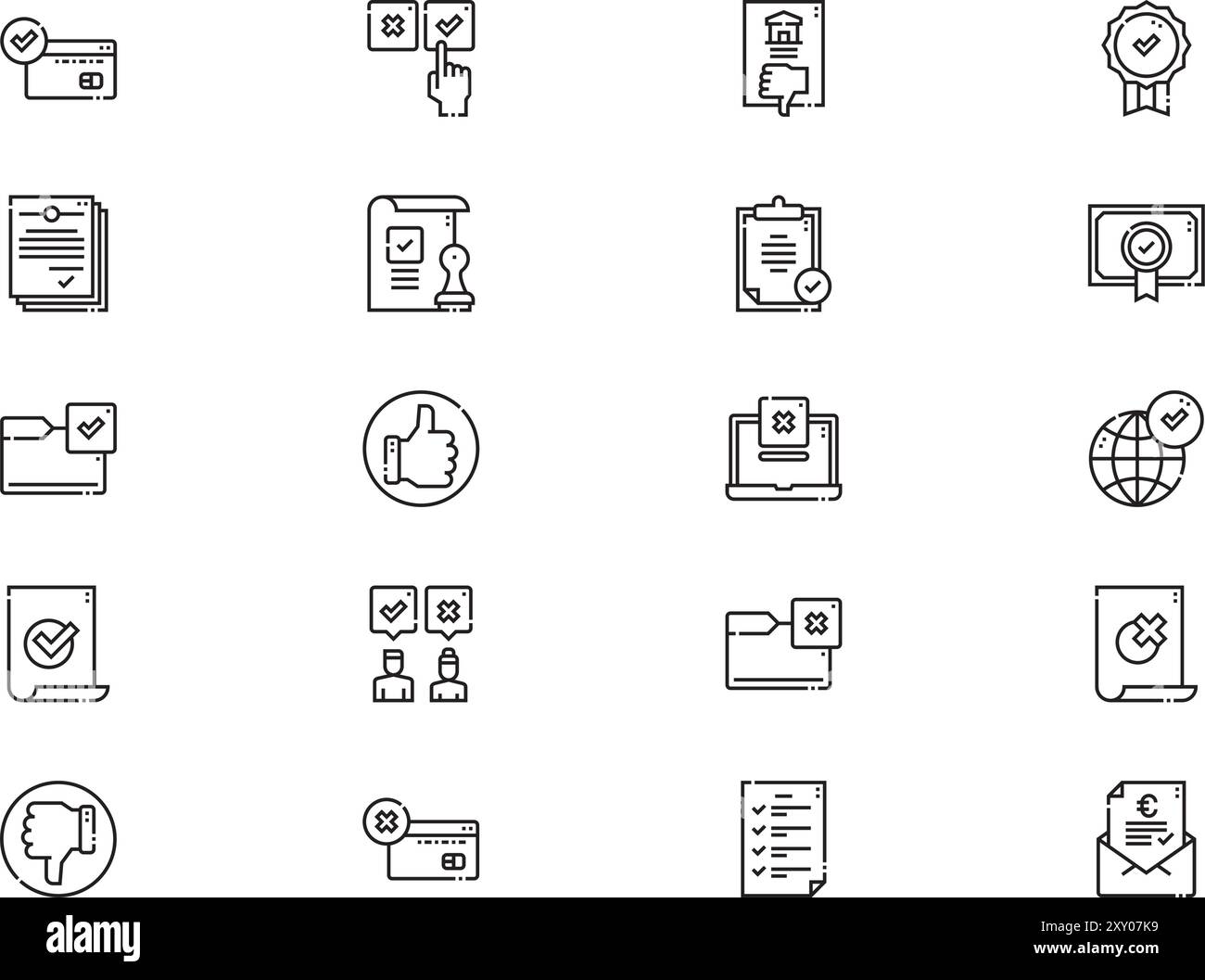 Approved and rejected icons collection is a vector illustration with ...