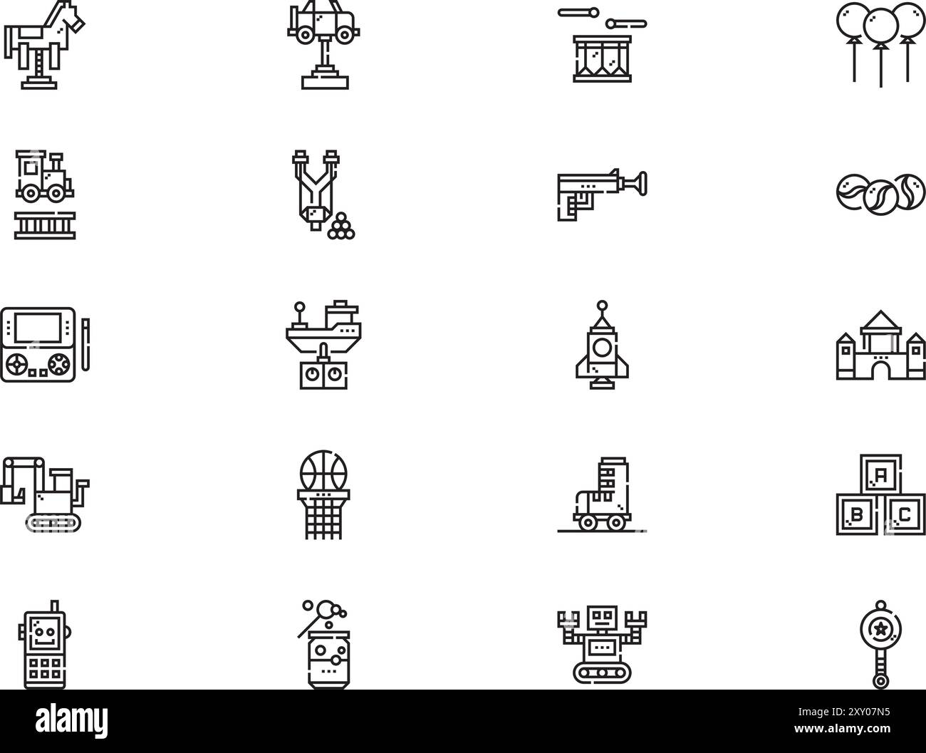 Children toys icons collection is a vector illustration with editable ...