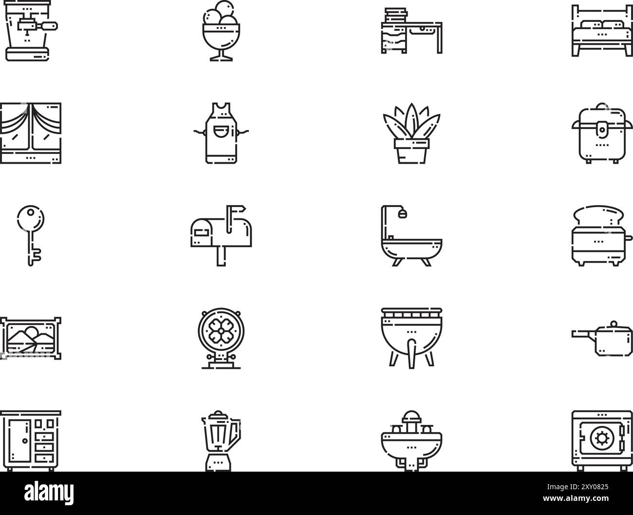 Home stuff icons collection is a vector illustration with editable ...