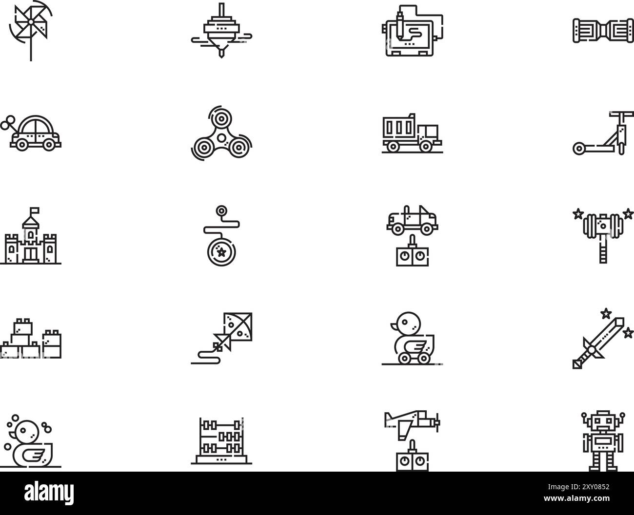 Children toys icons collection is a vector illustration with editable ...