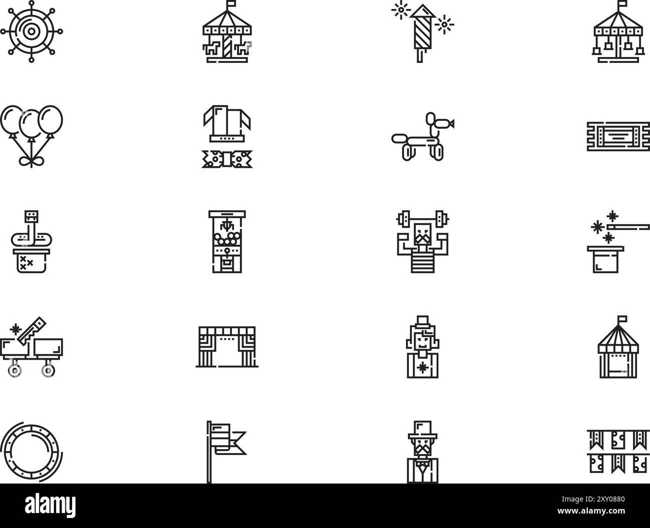 Circus icons collection is a vector illustration with editable stroke ...