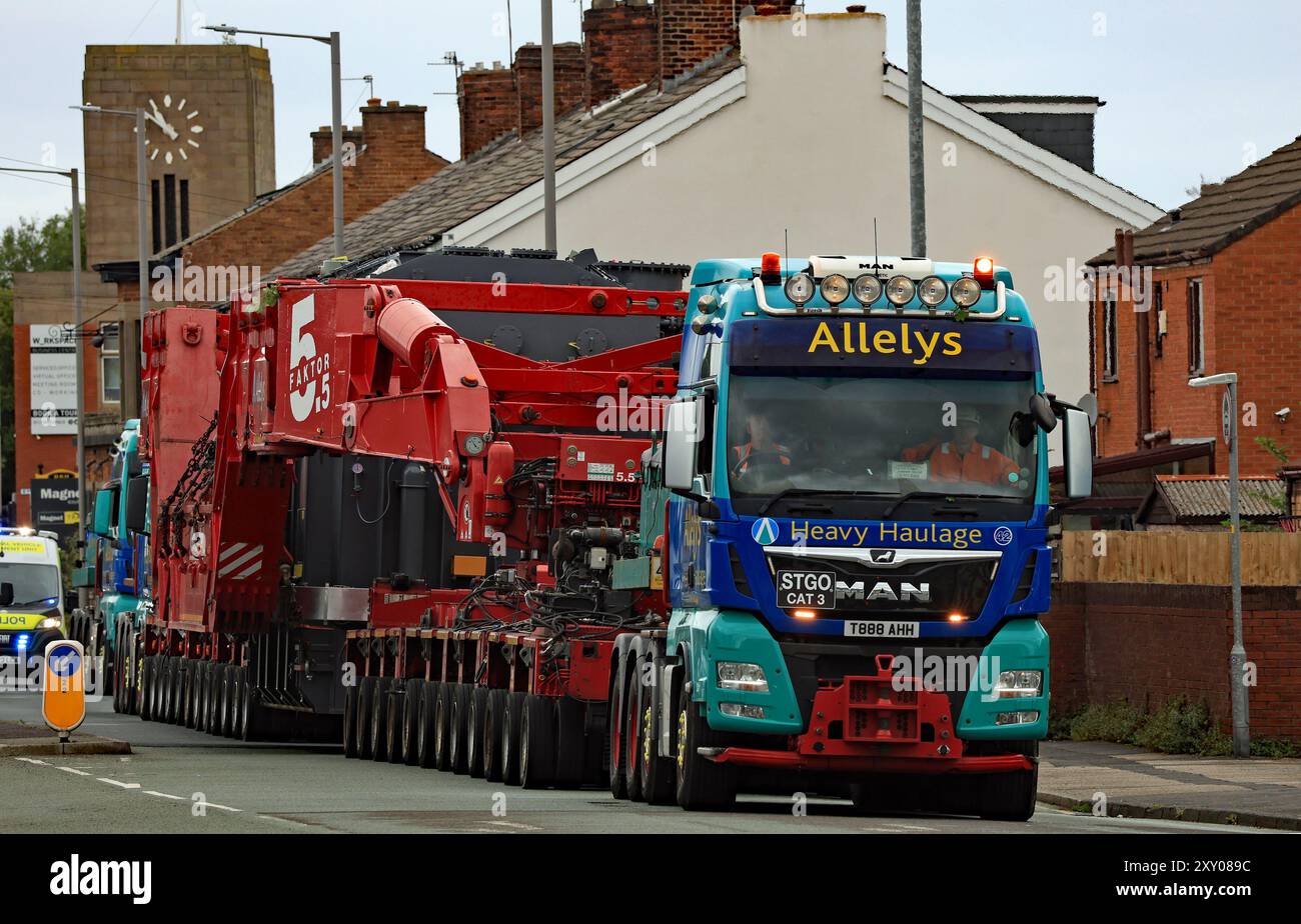Alleys heavy haulage team are moving a large electrical transformer ...