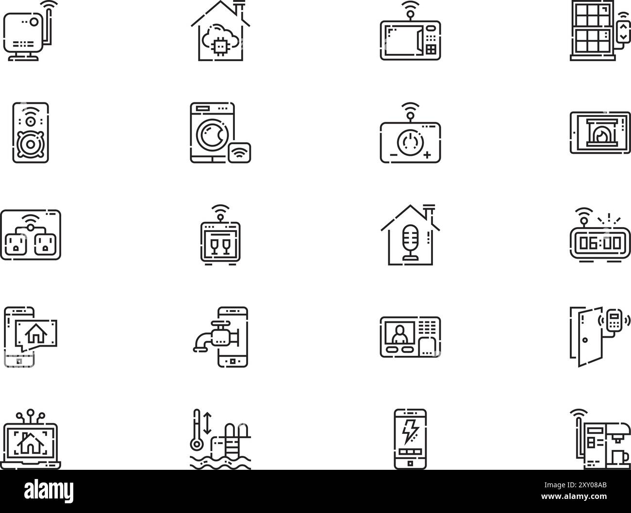 Smarthome icons collection is a vector illustration with editable ...