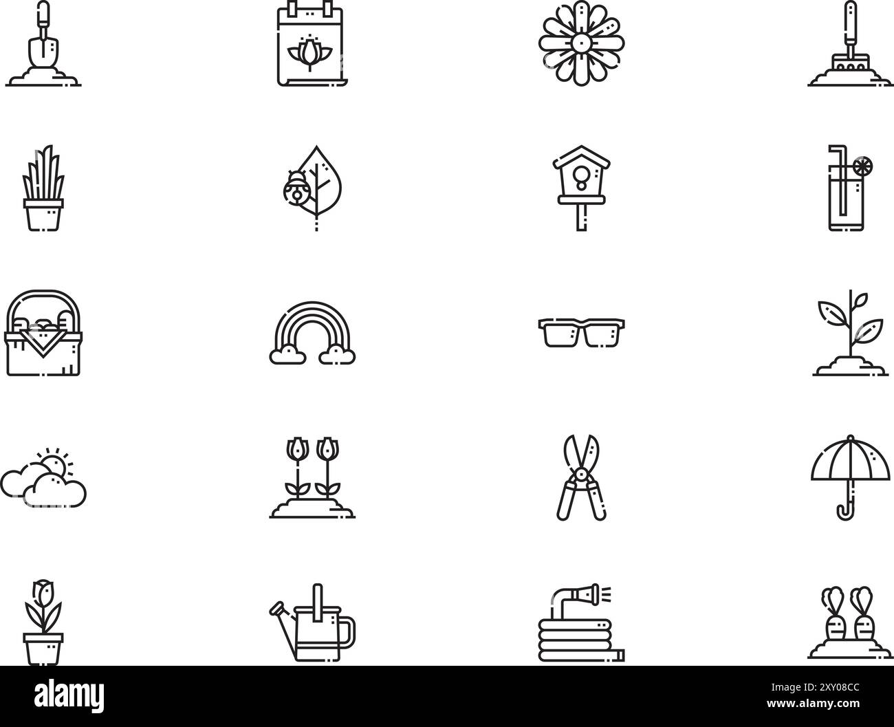 Spring icons collection is a vector illustration with editable stroke ...