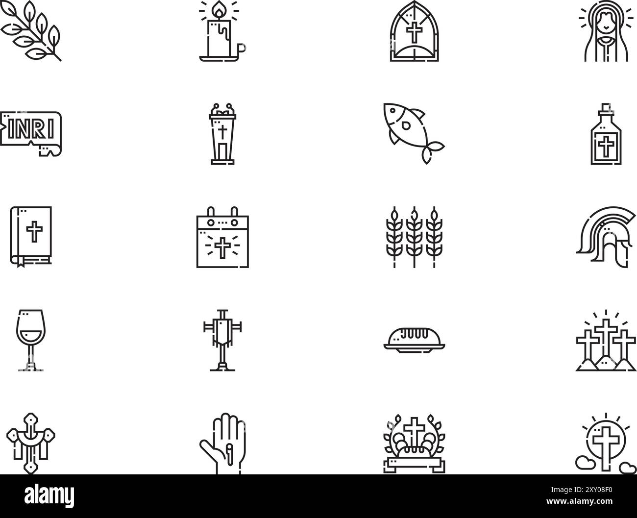 Holy week icons collection is a vector illustration with editable ...