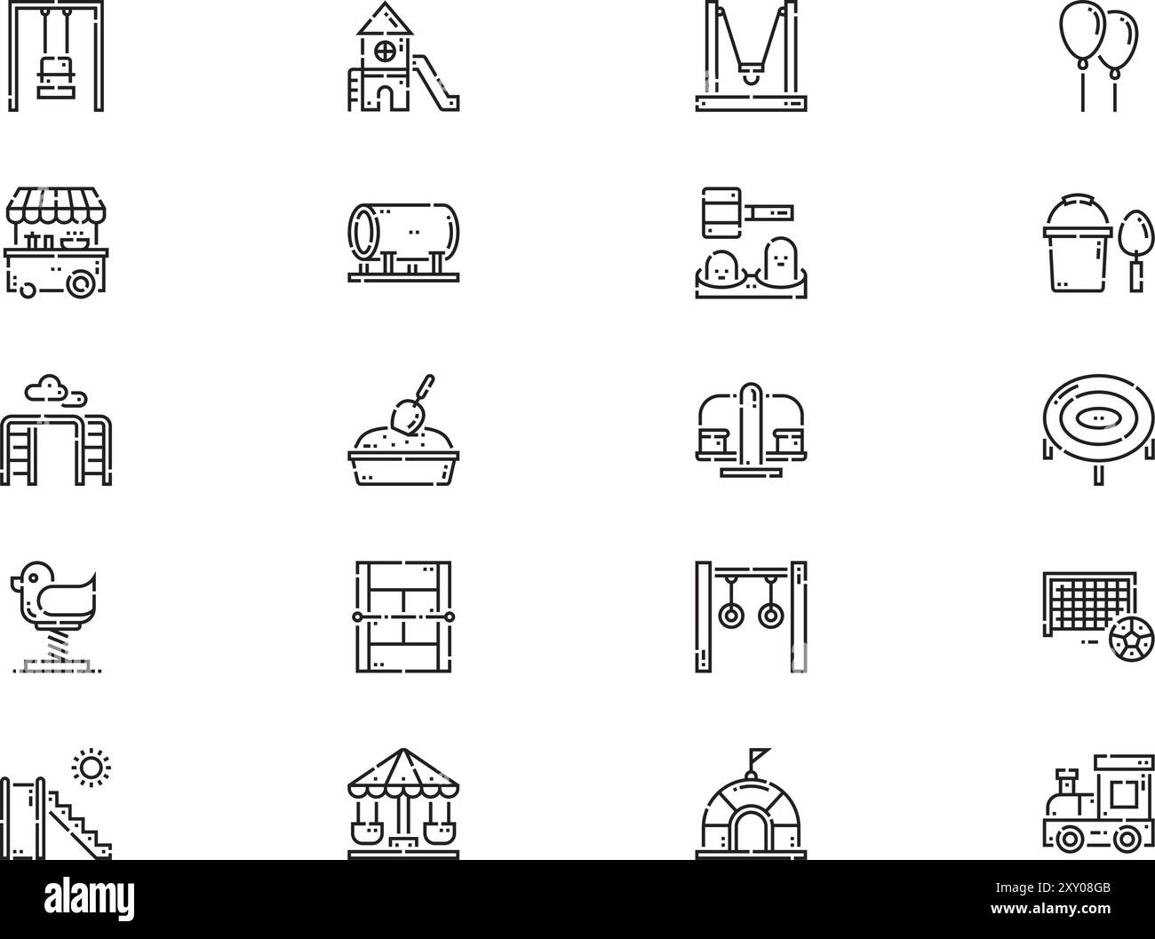 Playground icons collection is a vector illustration with editable ...