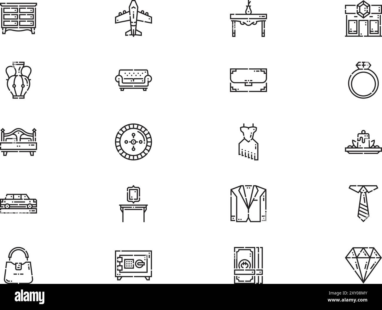 Luxury shop icons collection is a vector illustration with editable ...