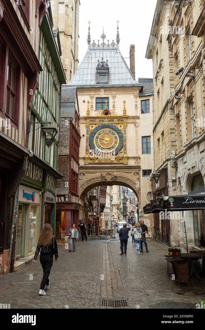 Gros Horloge, the Great-Clock, a 14th century astronomical clock Rue du ...
