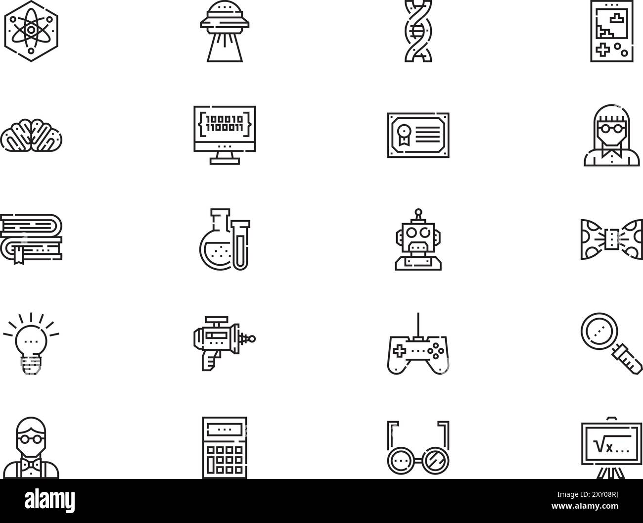 Nerd icons collection is a vector illustration with editable stroke ...