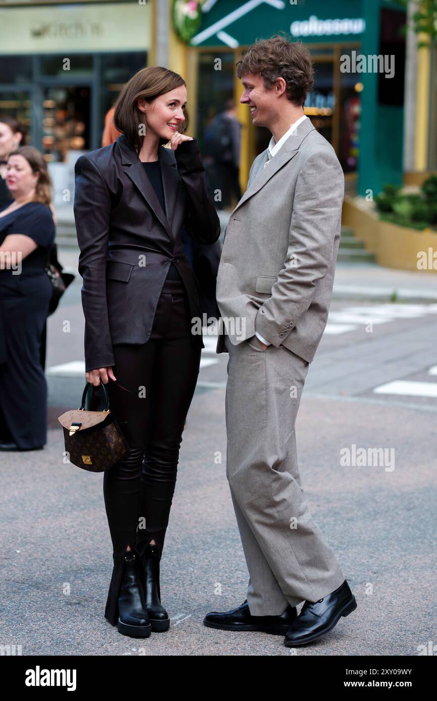 Oslo 20240826. Renate Reinsve and Halfdan Ullmann Tondel outside the ...
