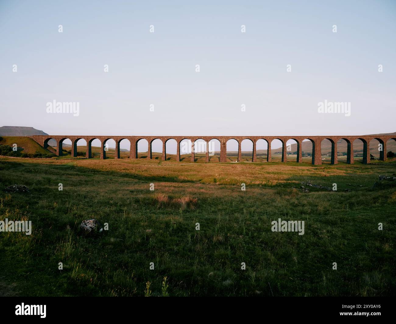 Ribblehead Viaduct / Batty Moss Viaduct and Ingleborough at sunrise in ...