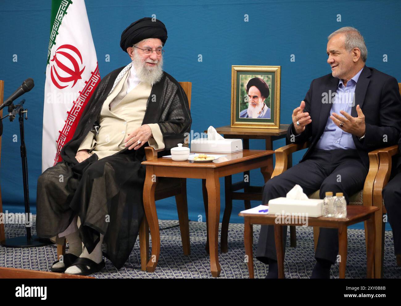 Masoud pezeshkian ayatollah khamenei hi-res stock photography and ...