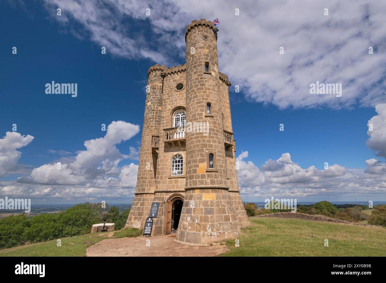 England, Worcestershire, Broadway Tower, 18th-century folly near the ...