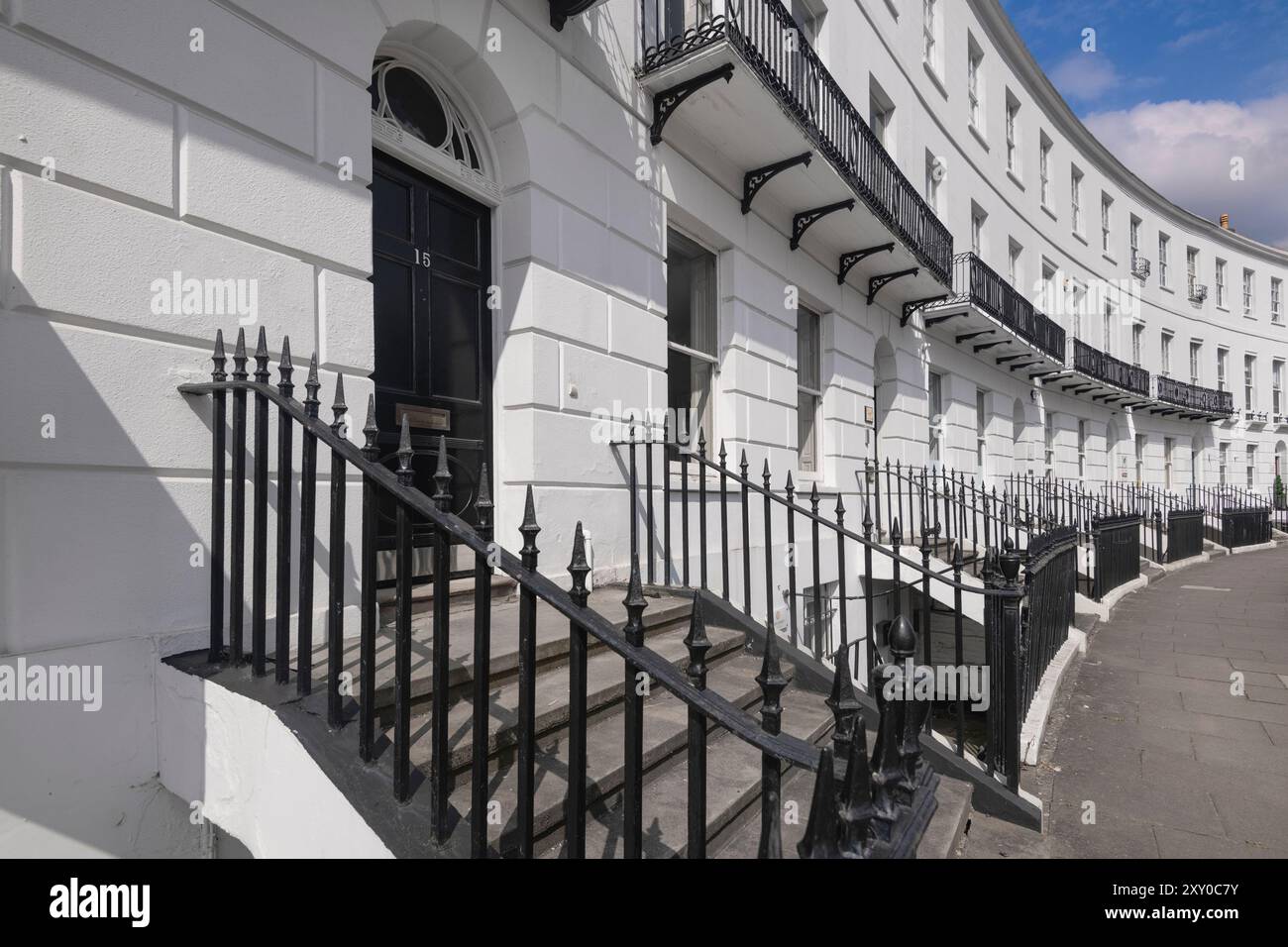England, Gloucestershire, Cheltenham, The Royal Crescent a terrace of ...