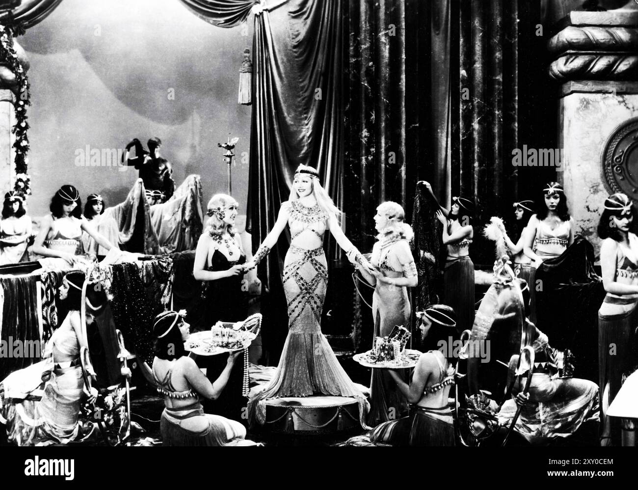 CLAUDETTE COLBERT with Handmaidens including GRACE DURKIN as Iras and ELEANOR PHELPS as Charmian ...