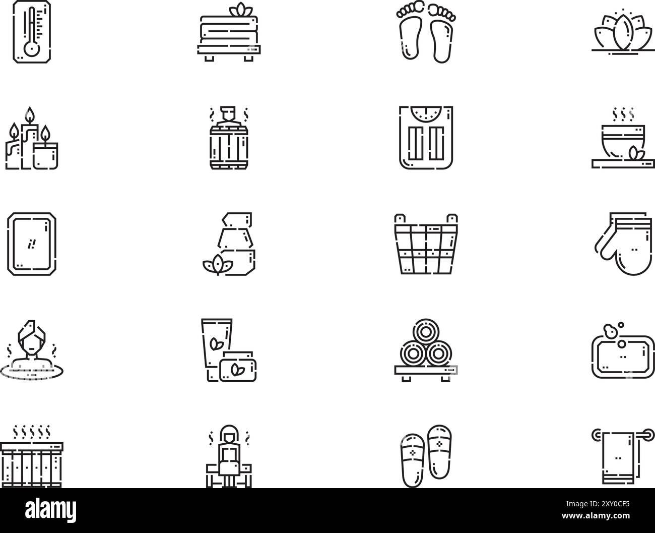 Sauna icons collection is a vector illustration with editable stroke ...