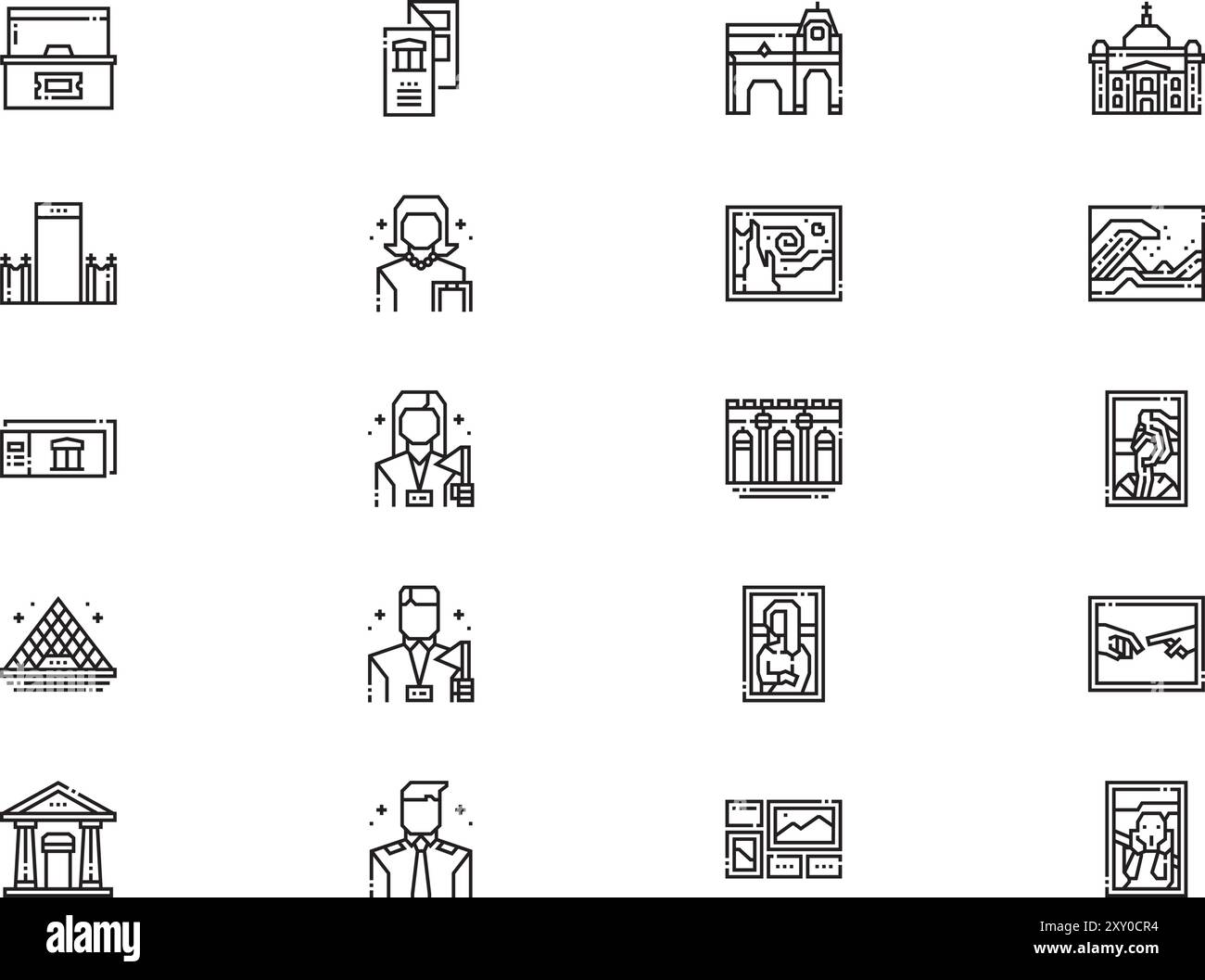 Museum icon pack collection is a vector illustration with editable stroke Stock Vector Image ...