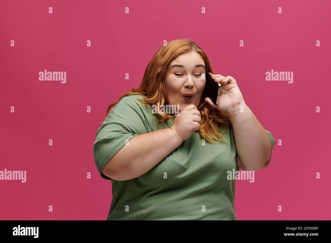 Portrait happy excited woman talking hi-res stock photography and ...
