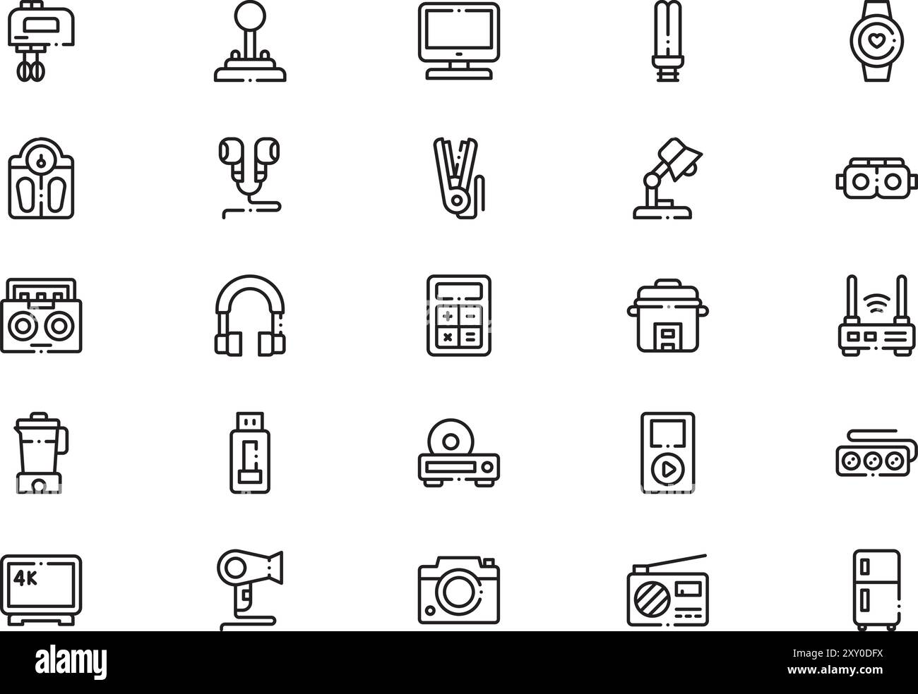 Electronic devices icons collection is a vector illustration with ...