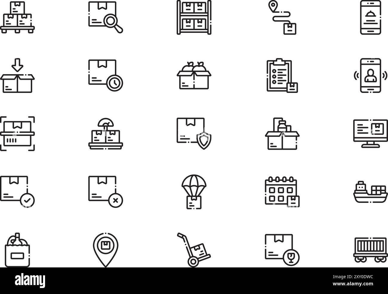 Delivery icons collection is a vector illustration with editable stroke ...